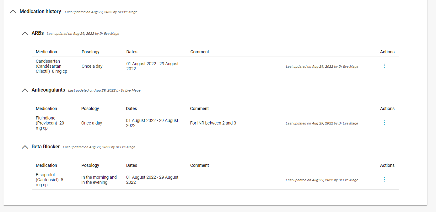 Using the "Clinical data" tab – Implicity